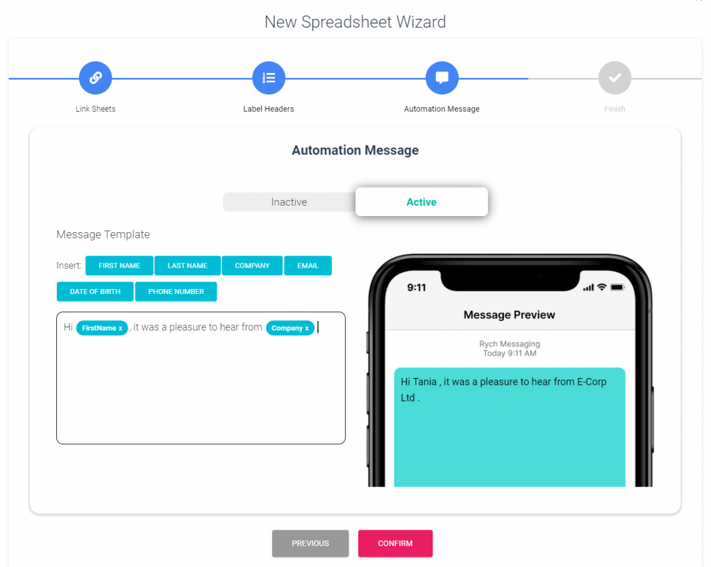 Rych - Google Sheets Connector